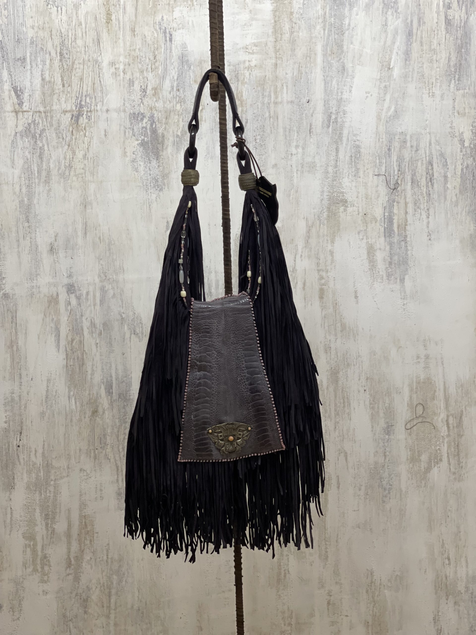 Nicky Fringe Bag Navy Blue Couture - Anna Trzebinski